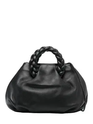 Hereu Bombon Braided Leather Handbag - Black