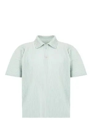 Issey Miyake Pleated Polo Shirt - Grey