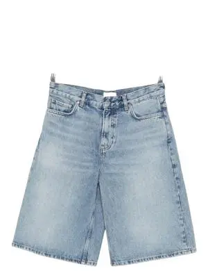 TOTEME Denim Cotton Bermuda Shorts - Sky Blue