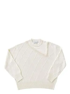 MAISON LOINTAINE Maison Lointaine Off-Shoulder Cable Knit Sweater