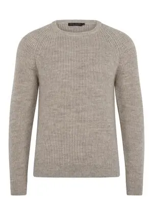 PAUL JAMES KNITWEAR Fisherman Rib Knit Jumper - Beige