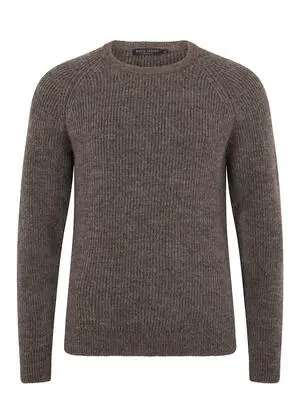 PAUL JAMES KNITWEAR Fisherman Rib Knit Jumper - Brown
