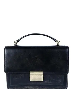 GOLDEN GOOSE Vintage Mini Handbag With Gold Metal Details - Nero