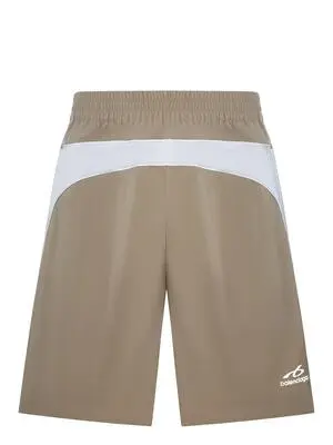Balenciaga Paneled Logo Print Shorts - Grey