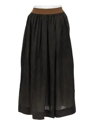 UMA WANG Gathered Cupro Midi Skirt - Grey