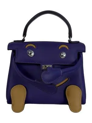 Hermès Kelly Doll Bag In Dune Swift Leather With Palladium Hardware - Purple