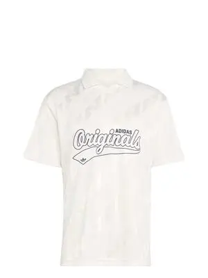 Adidas Originals Jacquard Jersey Polo Shirt - Cloud White