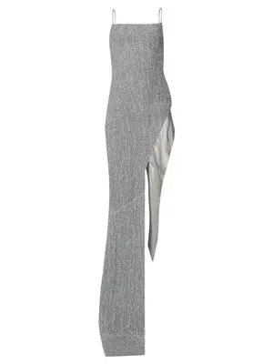 Burc Akyol Mila Lurex Gown - Silver