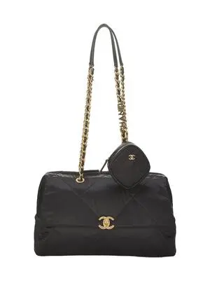 Chanel Quilted Nylon Bowling Flap Bag - Black