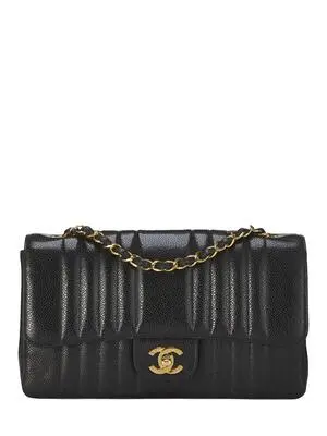 Chanel Caviar Vertical Flap Medium - Black