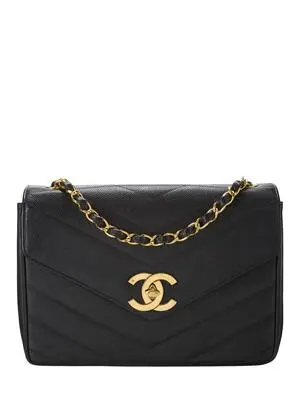 CHANEL Chanel Caviar Chevron Flap Jumbo