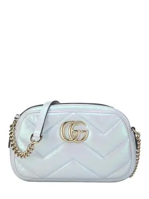 Gucci Metallic Gg Marmont Camera Bag - Blue