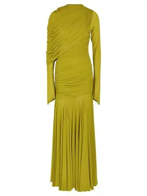 DEME The Oakland Draped Stretch-tulle Gown - Olive