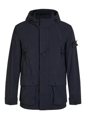 Stone Island Ghost Hooded Nylon Parka Jacket - Navy