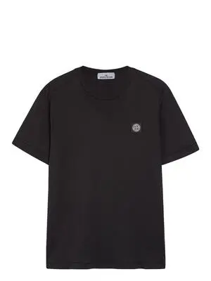 Stone Island Compass Logo Cotton T-shirt - Black