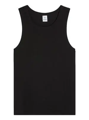 WON HUNDRED Ribbed Stretch-cotton Tank Top - Black
