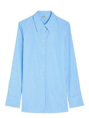 TOTÊME Toteme Striped Cotton-Poplin Shirt