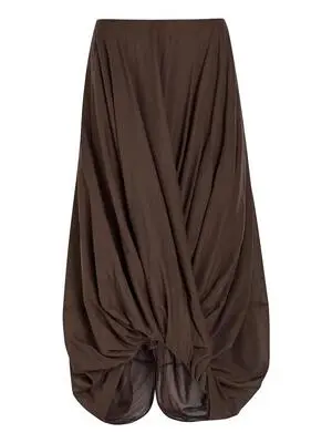 TOTEME Cotton-blend Midi Skirt - Brown
