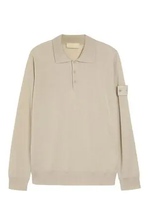 Stone Island Ghost Wool Polo Top - Beige