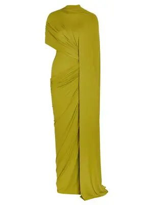 DEME Daphne Draped Stretch-jersey Gown - Olive