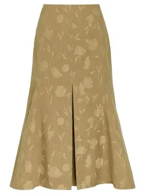 ERDEM Erdem Floral Jacquard Cotton Midi Skirt