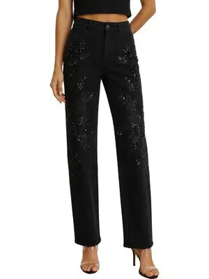 THE NOLI SHOP The Noli Shop Stassi Floral Sequin Jeans