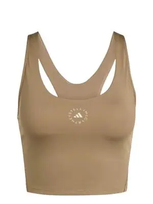 Adidas By Stella McCartney Racer-back Logo Tank Top - Brown Moss