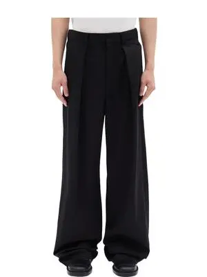 ANN DEMEULEMEESTER Wide-leg Pleated Trousers - Black