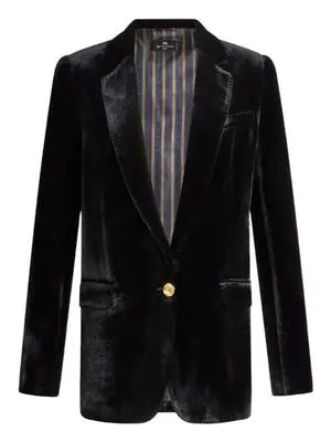 Etro Velvet Single-breasted Jacket - Black