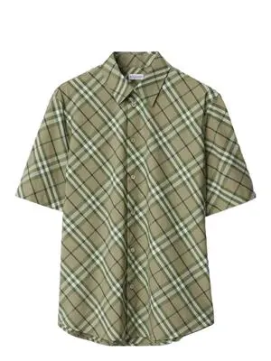 Burberry Short Sleeved Checked Shirt - Skylark