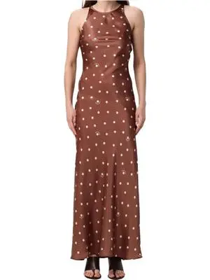 MC2 SAINT BARTH Katy Polka Dot Maxi Dress - Brown