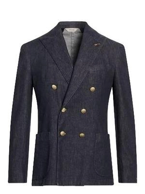 PAOLONI Blazer Size Cotton, Elastane - Midnight Blue