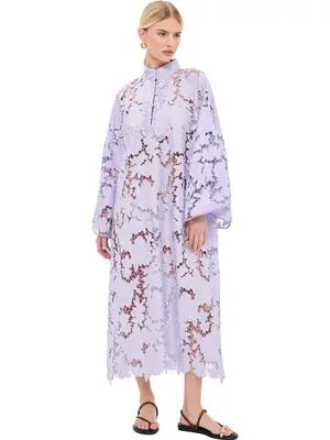 La Vie Style House Floral Lace Maxi Caftan - Violet