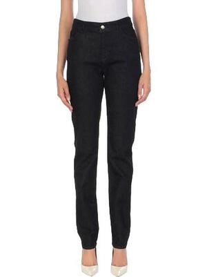 Emporio Armani Denim Jeans With Leather Applications - Blue