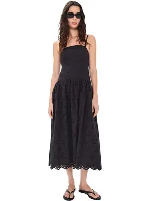 Joe's Jeans Mara Maxi Dress With Eyelet Embroidery - Black