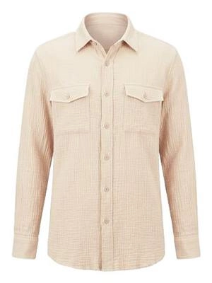 Xirena Seersucker Cotton Safari Shirt - Beige