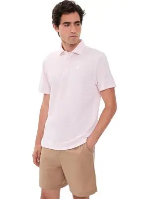 QUIET GOLF Remy Stripe Polo - Rose