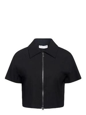CARACTÈRE Short Sleeve Zip-up Jacket - Black