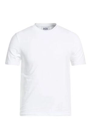 Alpha Studio Man T-shirt Navy Size 36 Cotton, Elastane White