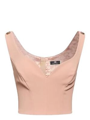 Elisabetta Franchi Corset Top With Sweetheart Neckline - Pink