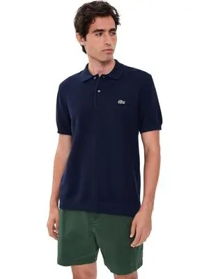 Lacoste Textured Cotton Sweater Polo - Marine