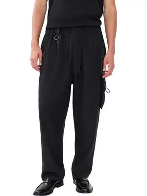 Y3 Cargo Pants With Drawstring Waist - Black