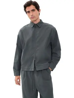 Fear Of God Twill Zip-up Work Jacket - Iron Grey