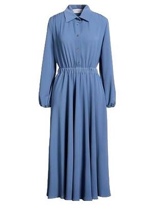 SHIRTAPORTER Midi Dress Slate Polyester - Blue