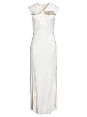 Sandro Sandro Viscose Satin Maxi Dress White