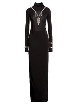 DES_PHEMMES Maxi Dress With Crystals And Open Back - Black