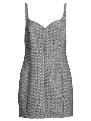 Elisabetta Franchi Bodycon Mini Dress In Jacquard With Sweetheart Neckline - Silver
