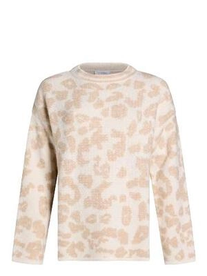 PAOLO PECORA Leopard-print Crewneck Sweater - Beige