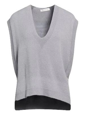 MANILA GRACE Sleeveless V-neck Knit Vest - Grey