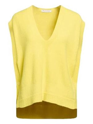 MANILA GRACE Sleeveless V-neck Knit Vest - Yellow